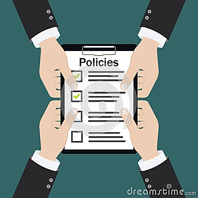 Policies Board Company Policy Check List Cartoon Vector | CartoonDealer ...