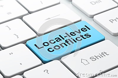 Political Concept: Local-level Conflicts On Computer Keyboard ...