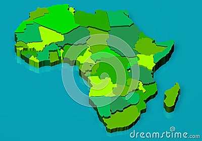 Political Map Of Africa 3D Royalty Free Stock Images - Image: 27217939