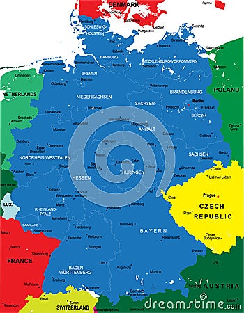 Political Map Of Germany Royalty Free Stock Photos - Image: 21038178