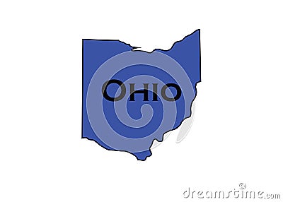 Politically Liberal Blue State Of Ohio With A Map Outline. Royalty-Free ...