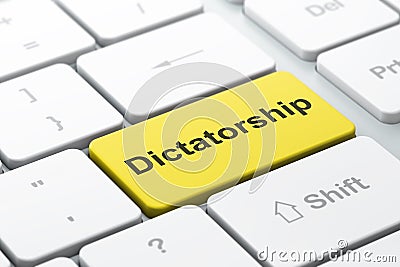 Politics Concept: Dictatorship On Computer Keyboard Background Stock ...