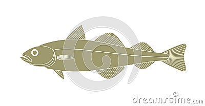 Pollock Logo. Isolated Pollock On White Background Cartoon Vector ...