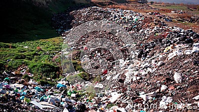 Polluted Ocean Beaches with Plastic Waste, Garbage Platform. the ...
