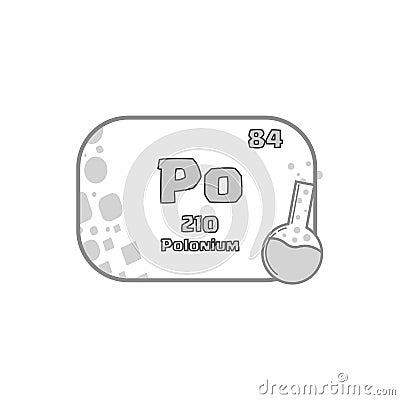 Polonium Element Icon. Number Eighty Four. Vector Po Symbol. Periodic ...