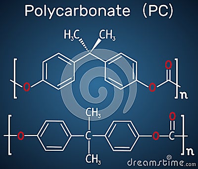 Polycarbonate PC Thermoplastic Polymer Molecule. Structural Chemical ...