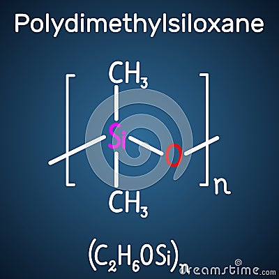 Polydimethylsiloxane, PDMS, Silicone Polymer, Molecule. Structural ...