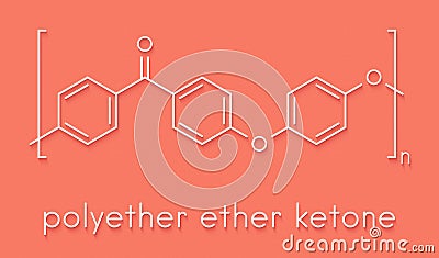 Polyether Ether Ketone PEEK Polymer, Chemical Structure. Skeletal ...