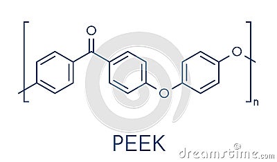 Polyether Ether Ketone PEEK Polymer, Chemical Structure. Skeletal ...