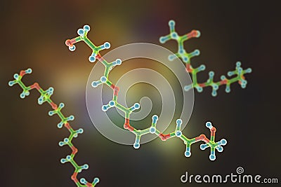 Polyethylene Glycol, Hexaethylene Glycol Molecule, 3D Illustration ...