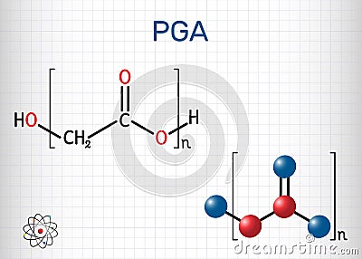 Polyglycolide Or Polyglycolic Acid, PGA Molecule. It Is A Biodegradable ...