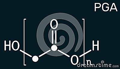 Polyglycolide Or Polyglycolic Acid, PGA Molecule. It Is A Biodegradable ...