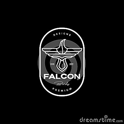 Polygon Line Falcon Logo Badge Cartoon Vector | CartoonDealer.com ...