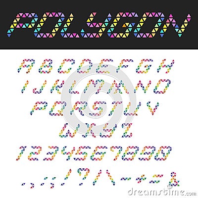 Polygon Triangles Font Vector. Letters Numbers | CartoonDealer.com ...
