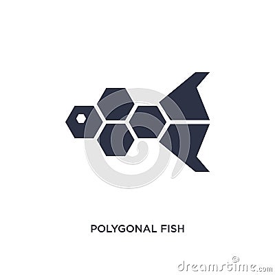 Polygonal Fish Shape Of Small Triangles Icon On White Background ...