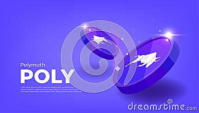 Polymath POLY Coin Cryptocurrency Concept Banner Background Cartoon ...