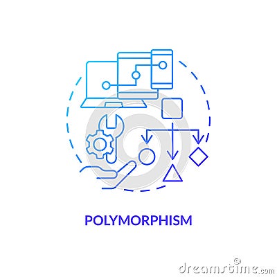 Polymorphism Blue Gradient Concept Icon Stock Illustration ...