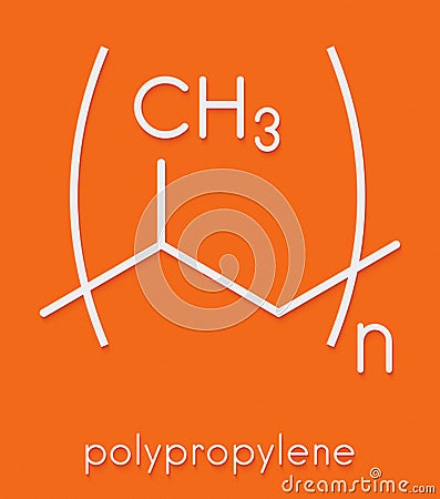 Polypropylene Polypropene, PP Plastic, Chemical Structure. Skeletal ...