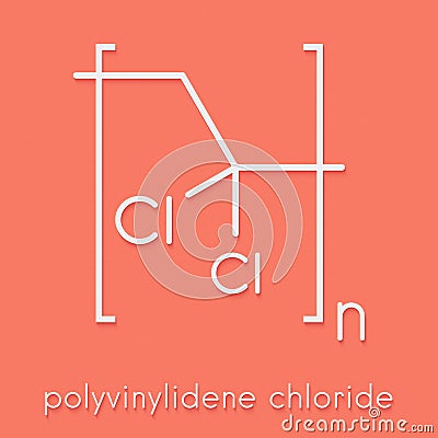 Polyvinylidene Chloride PVDC Polymer, Chemical Structure. Skeletal ...