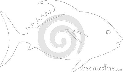 Pompano Outline Silhouette Generative Ai Vector Illustration ...