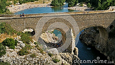 The Pont Du Diable Devill`s Bridge, Herault River, Herault, Occitanie ...