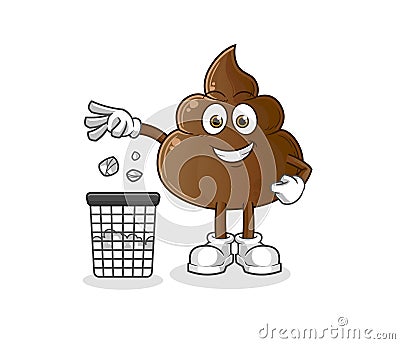 Poop Throw Garbage Mascot. Cartoon Vector | CartoonDealer.com #206937103