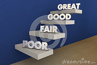Poor Fair Good Great Grades Evaluation Steps Stock Image ...
