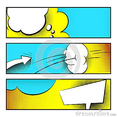 Pop Art Funny Vector Banners With Comic Background | CartoonDealer.com ...