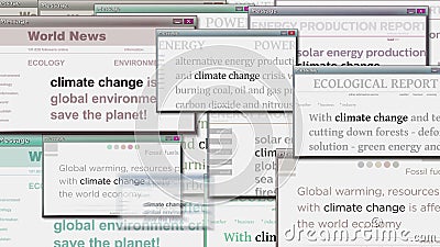 Pop Up Windows with Climate Change Global Warming Seamless Looped ...