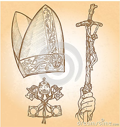 Pope SymbolS Vector Illustration | CartoonDealer.com #29676526