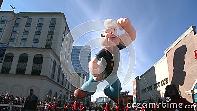 Popeye Balloon at Parade (2 of 2) Stock Video - Video of family, float ...