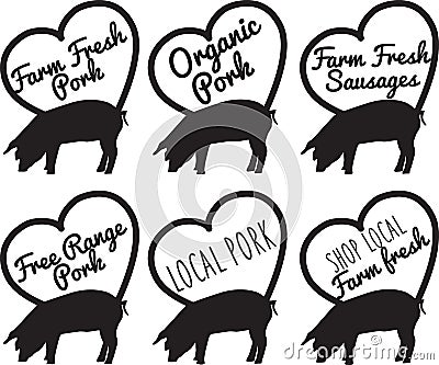 Pork Based Logos Vector Illustration | CartoonDealer.com #87743466