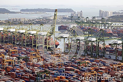 Port Of Singapore Container Shipyard Editorial Stock Photo - Image ...