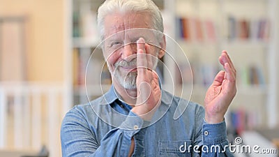 Portrait of Appreciative Senior Old Man Clapping Stock Footage - Video ...