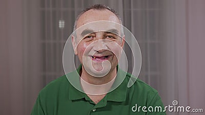 Portrait of Funny Smile without Teeth of Happy Old Man. Arkivfilmer ...