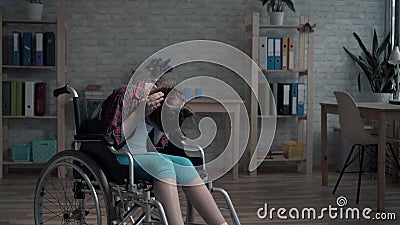 Lonely, Frustrated and Sad a Disabled Child in the Room Stock Video ...