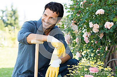 Portrait Of Man Gardening Stock Photo - Image: 32226780
