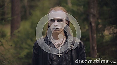 Portrait of Pagan Man. Close Up Stock Footage - Video of music, film ...