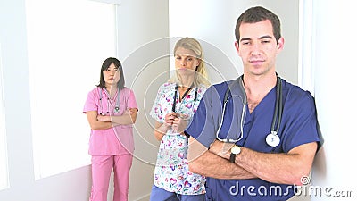 Portrait of Three Doctors Standing in the Office Stock Video - Video of ...