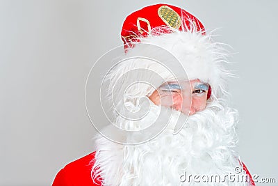 Portrait Of Winking Santa Claus. Royalty-Free Stock Photography ...