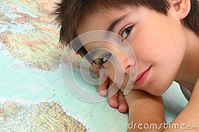 Portrait With World Map Stock Photo | CartoonDealer.com #2013510