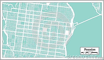 Posadas Argentina City Map In Retro Style. Outline Map Vector ...