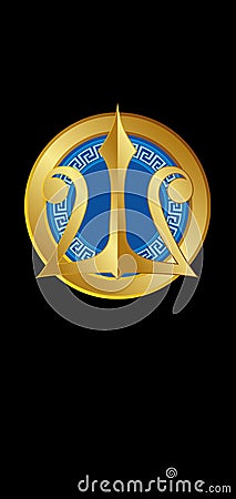 Poseidon Shield Logo Greek Gods Emblem Circle Royalty-Free Stock Image ...