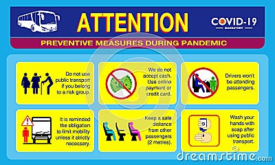 The Public Transport Poster Or Public Health Practices For Covid-19 Or ...