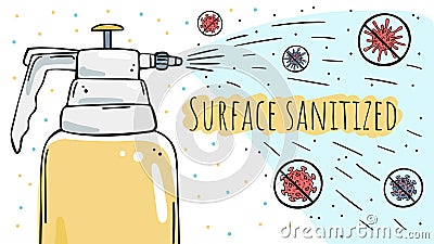 A Poster Disinfectant Spray Eliminates Viruses. Surface Sanitized ...