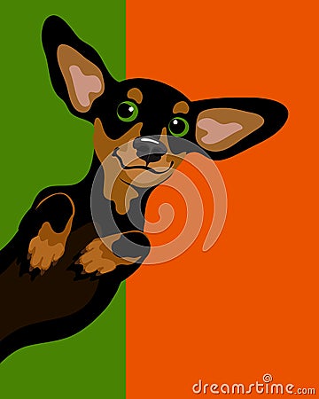 Poster Layout With Dachshund Wiener Dog Cartoon Vector | CartoonDealer ...