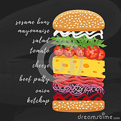 Poster Lettering Burger. Hand Drawn Typography Poster. Inspirational ...