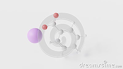 Potassium Benzoate Molecule 3d, Molecular Structure, Ball And Stick ...