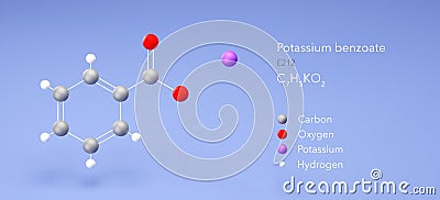 Potassium Benzoate Molecule, Molecular Structures, Food Preservative ...