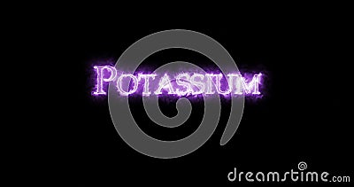 Potassium, Chemical Element, Written with Fire. Loop Stock Video ...